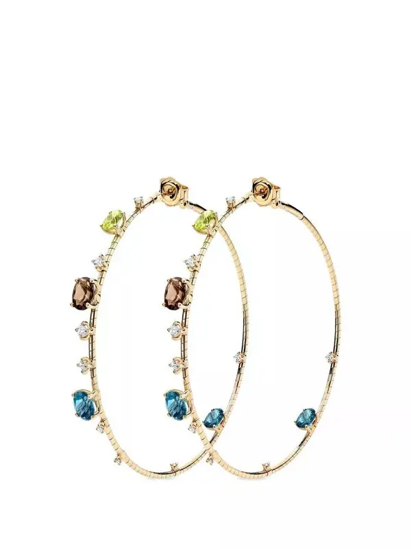 MATTIA CIELO Multi-stone Hoop Earrings - Gold