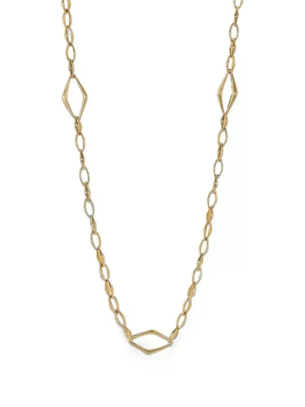 PARULINA 18k Yellow Openwork Diamond Link Necklace