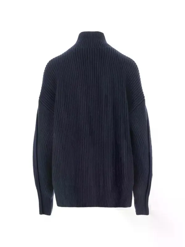 Carven Ribbed-knit High-neck Sweater