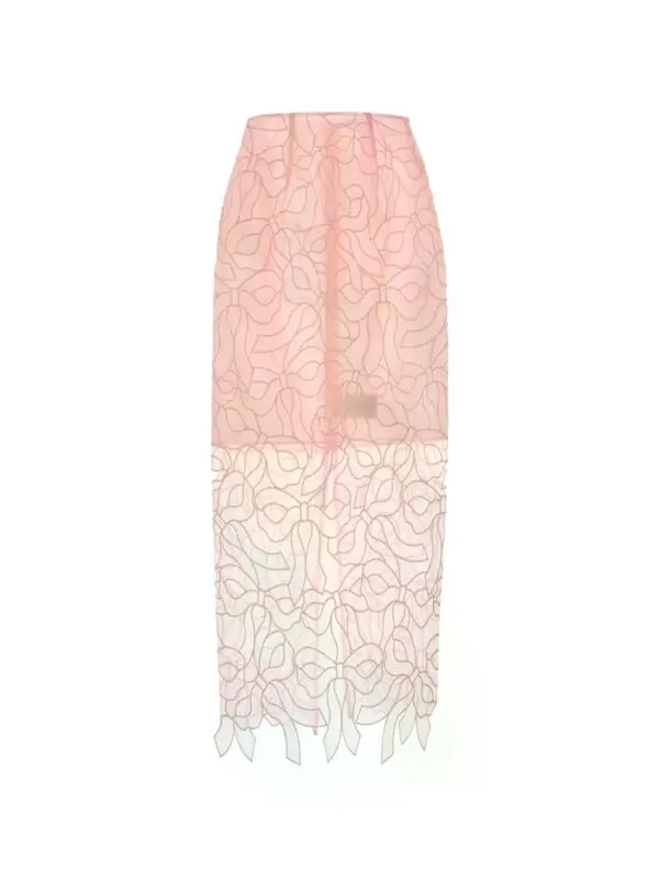 Cecilie Bahnsen Organza Bow-embroidered Midi Skirt
