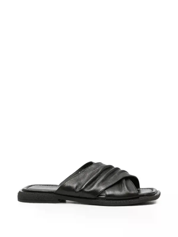 SERGIO MORETTI FIRENZE Crossover-strap Ruched Sandal