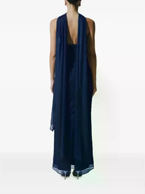 BAOBAB Strapless Layered Chiffon Maxi Dress - Blue