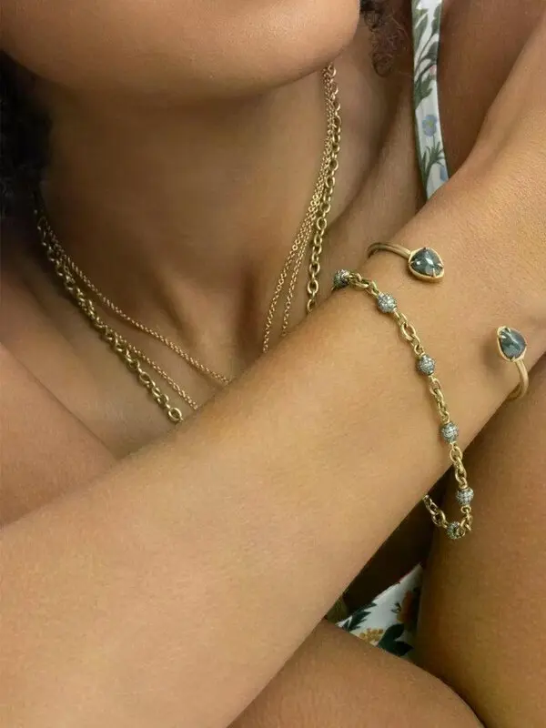 SYLVA & CIE 18k Yellow Diamond Open Cuff Bracelet