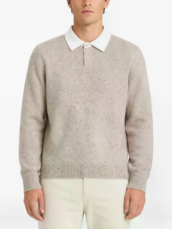 DEAN EDMONDS Flecked-knit Polo Shirt
