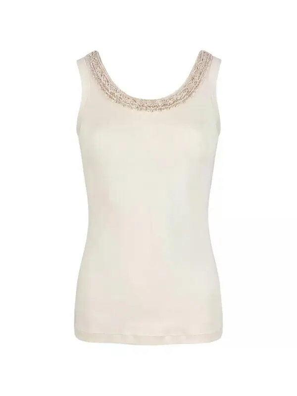 Fabiana Filippi Ribbed Tank Top With Embellished Trim