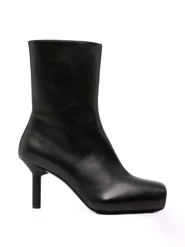 ALAINPAUL Square-toe Ankle Boots - Black