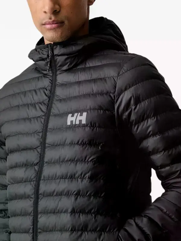 Helly Hansen Quilted Hooded Jacket With Logo Print