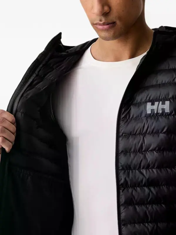 Helly Hansen Quilted Hooded Jacket With Logo Print