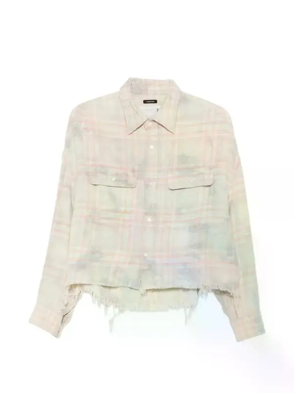 R13 Plaid-pattern Frayed Shirt
