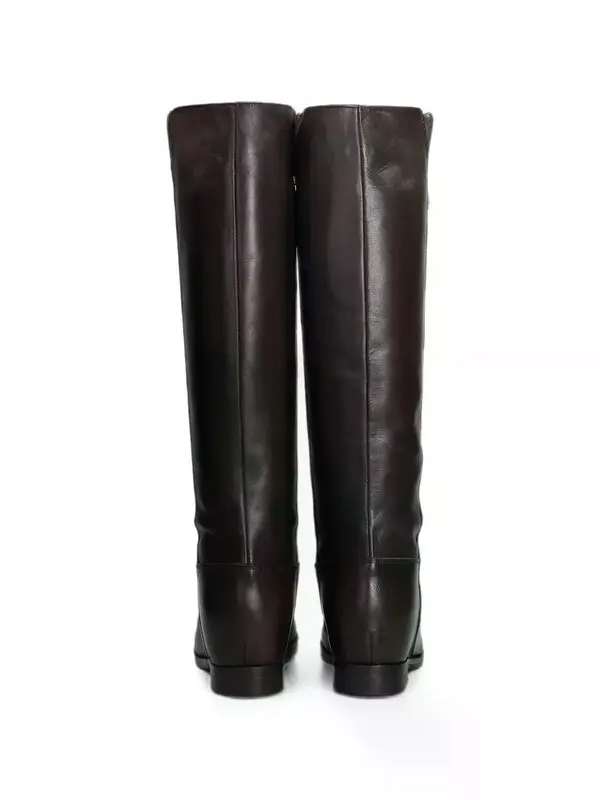 JULIE DEE Round-toe Leather Boots