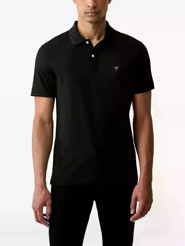 Guess Logo-print Short-sleeve Polo Shirt