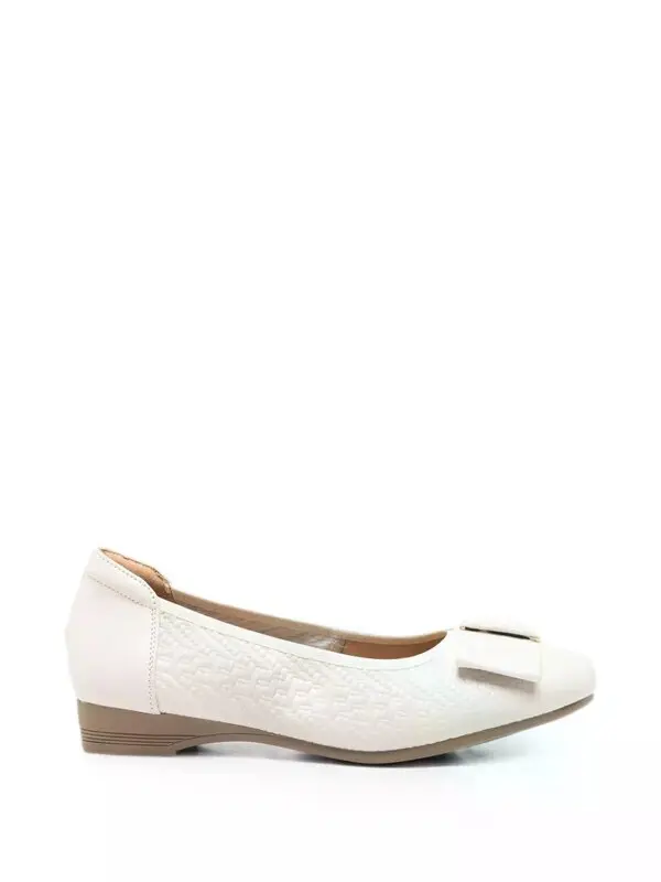 LINDA BAUMANN Woven-effect Bow Ballet Flats
