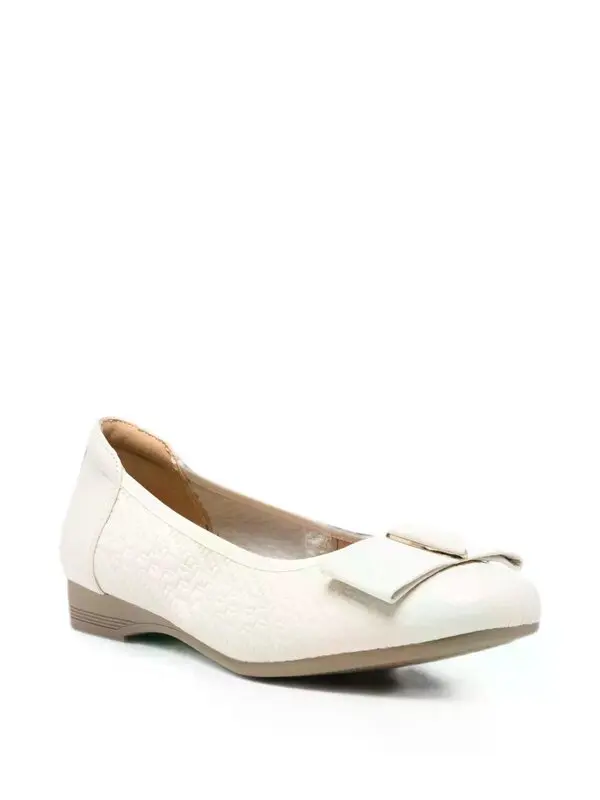 LINDA BAUMANN Woven-effect Bow Ballet Flats