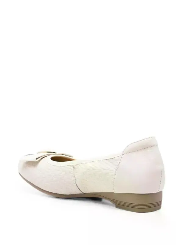 LINDA BAUMANN Woven-effect Bow Ballet Flats