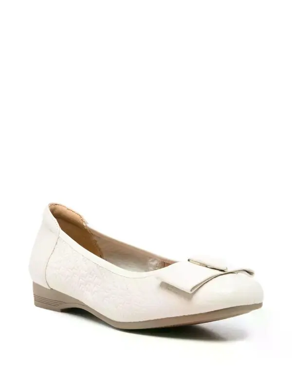 LINDA BAUMANN Woven Effect Bow Ballet Flats - Neutrals