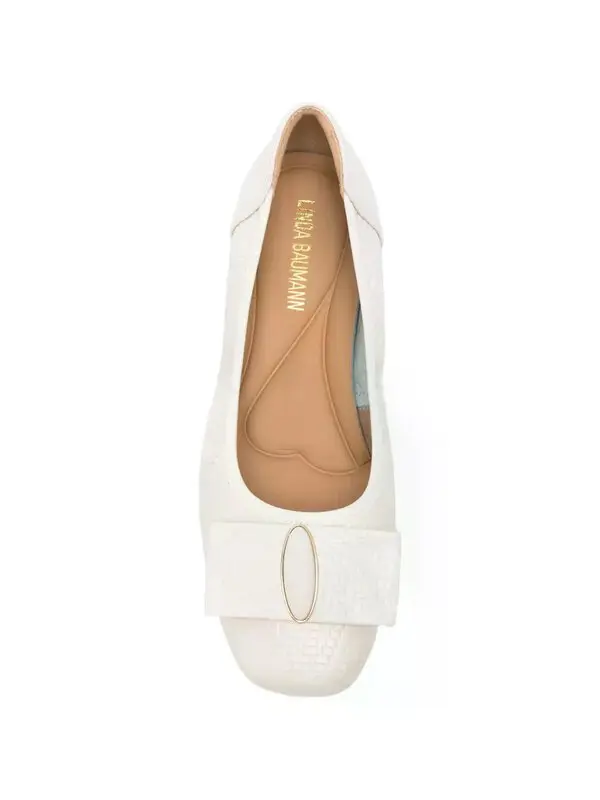 LINDA BAUMANN Woven Effect Bow Ballet Flats
