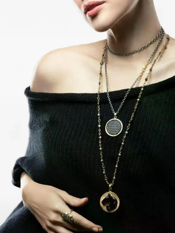 SYLVA & CIE Leo Vi Coin Black Diamond Pendant