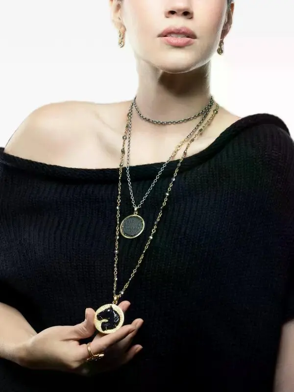 SYLVA & CIE Leo Vi Coin Black Diamond Pendant