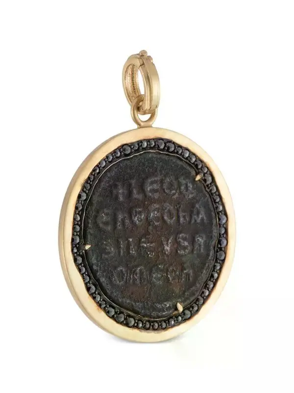 SYLVA & CIE Leo Vi Coin Black Diamond Pendant - Gold