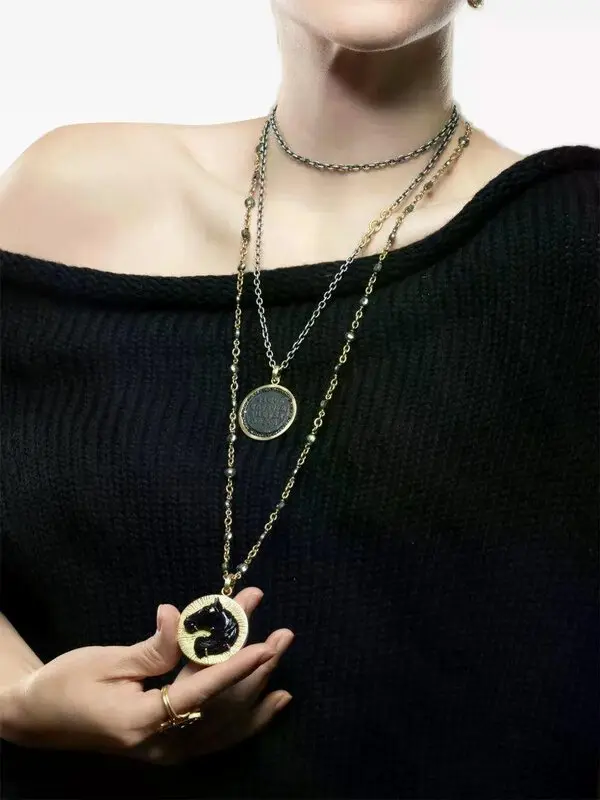 SYLVA & CIE Leo Vi Coin Black Diamond Pendant