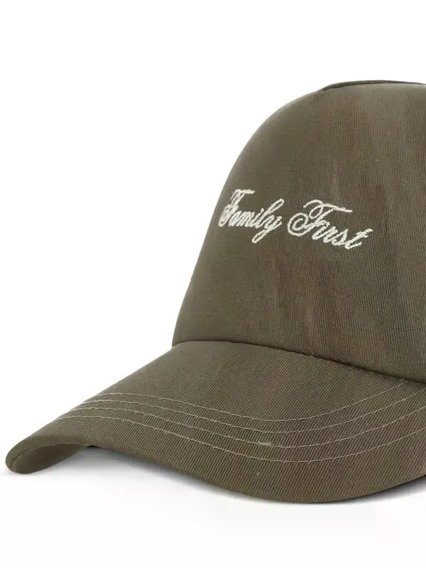 FAMILY FIRST Baseball Cap With Embroidered Logo - Green