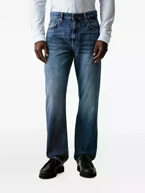 Guess Logo-patch Straight-leg Jeans