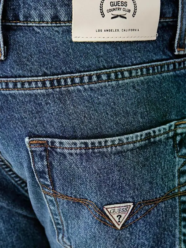 Guess Logo-patch Straight-leg Jeans