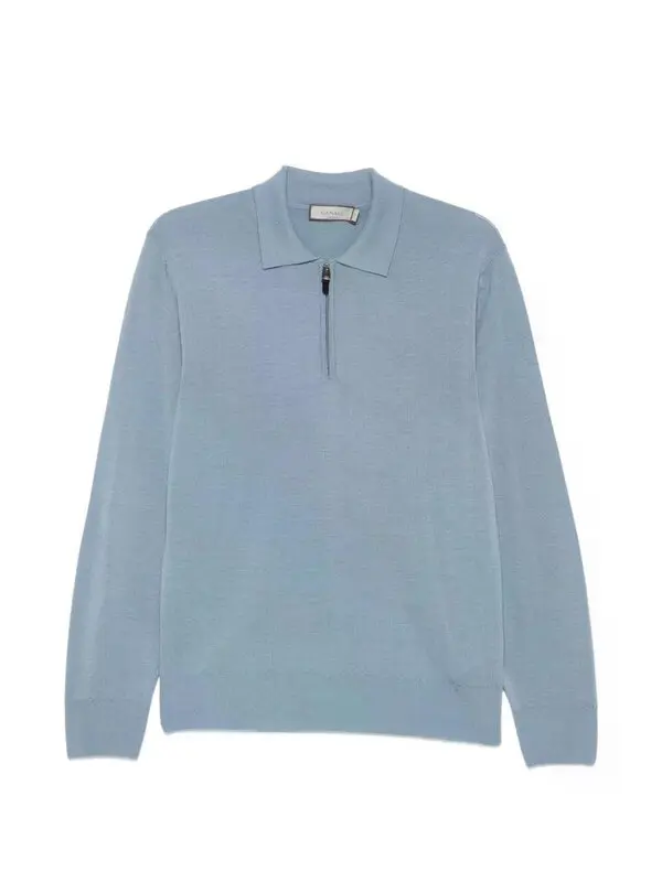 Canali Quarter-zip Polo Shirt - Blue