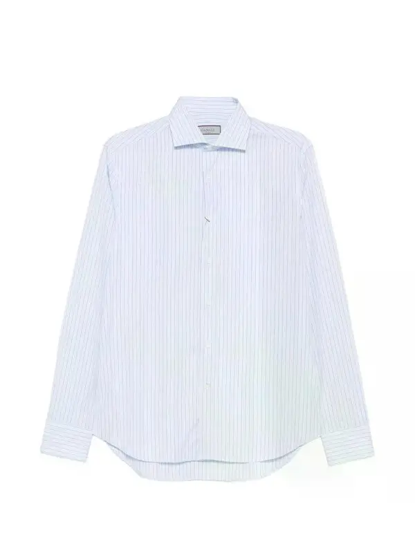 Canali Vertical-stripe Shirt - Blue