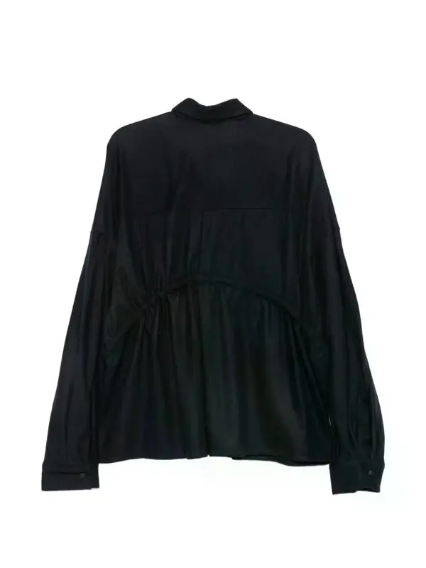 THELATEST Drawstring Waist Balloon Sleeve Shirt