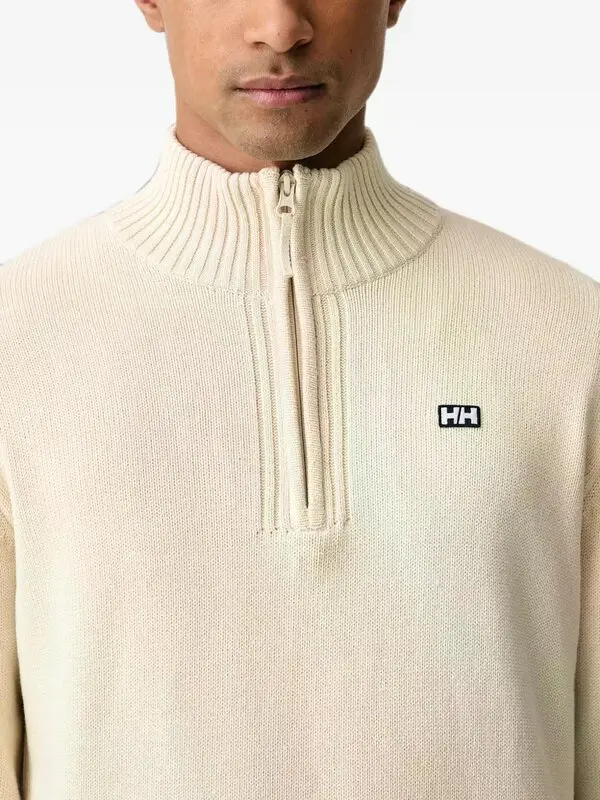 Helly Hansen Smoegen Quarter-zip Sweater In Cream Cotton