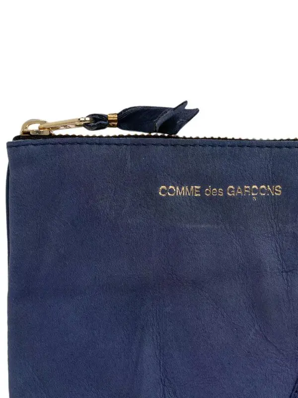 Comme Des Garçons Logo-print Calf Leather Pouch