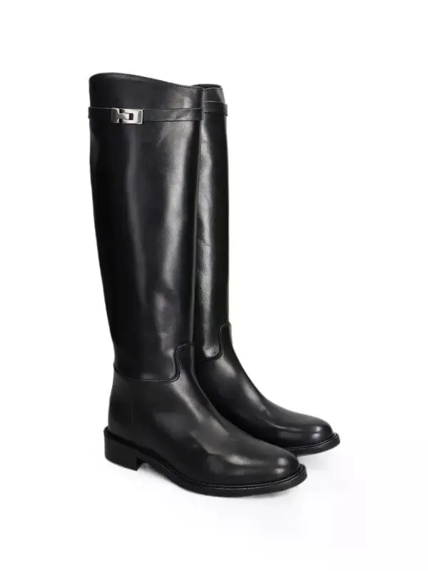 JULIE DEE Buckle-detail Leather Boots
