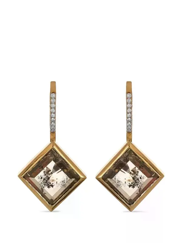 WITH LOVE Diamond Drop Earrings - Gold