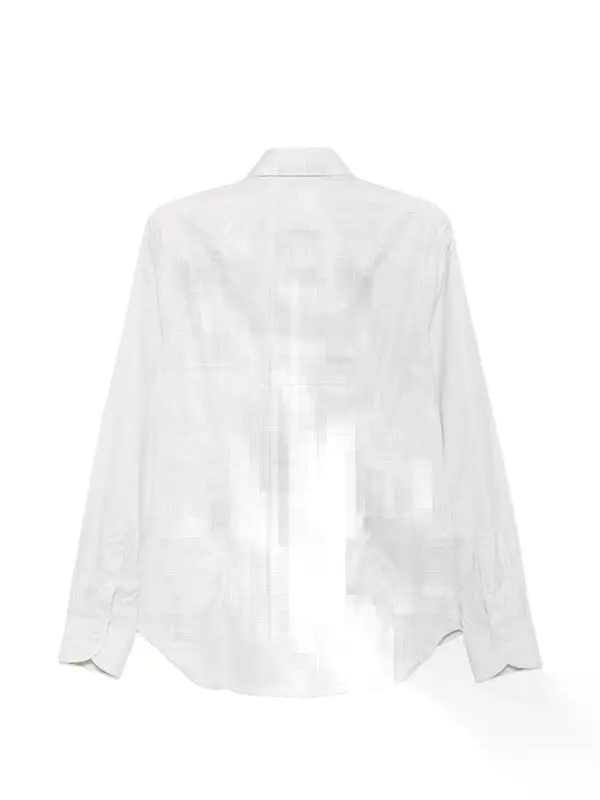 Canali Micro-check Spread-collar Shirt - Neutrals
