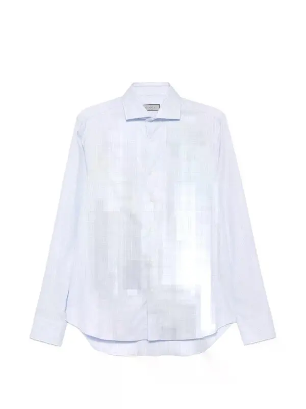 Canali Micro-check Long-sleeve Shirt