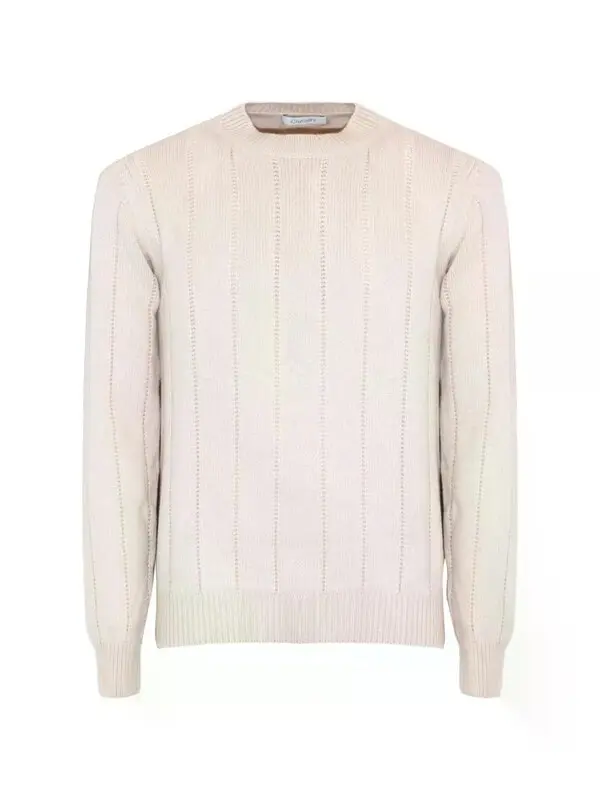 CRUCIANI Ribbed-knit Crewneck Sweater - Neutrals