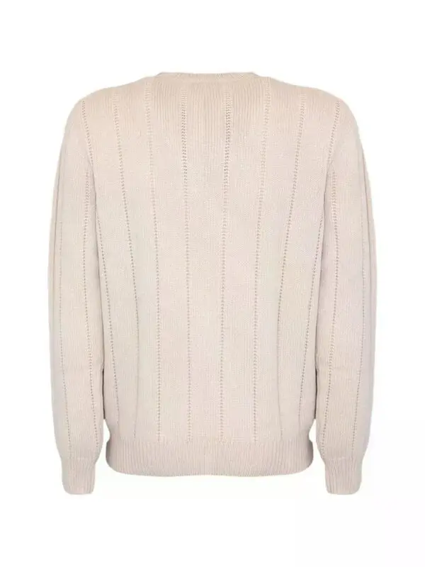 CRUCIANI Ribbed-knit Crewneck Sweater - Neutrals