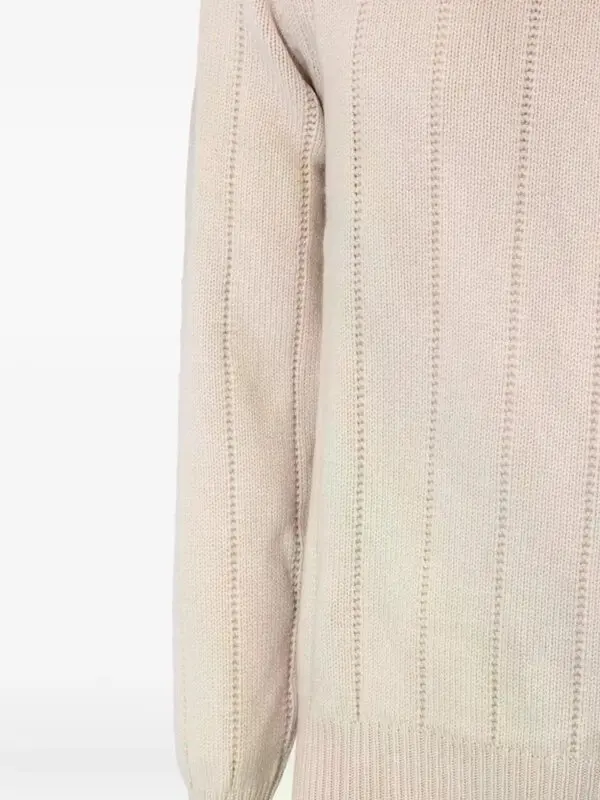 CRUCIANI Ribbed-knit Crewneck Sweater - Neutrals