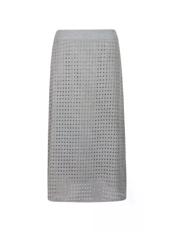 Peserico Perforated-design A-line Midi Skirt