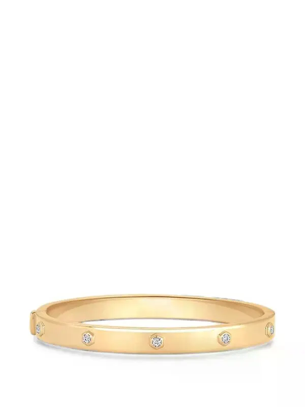 Sara Weinstock Honey Comb Diamond Bangle Bracelet - Gold