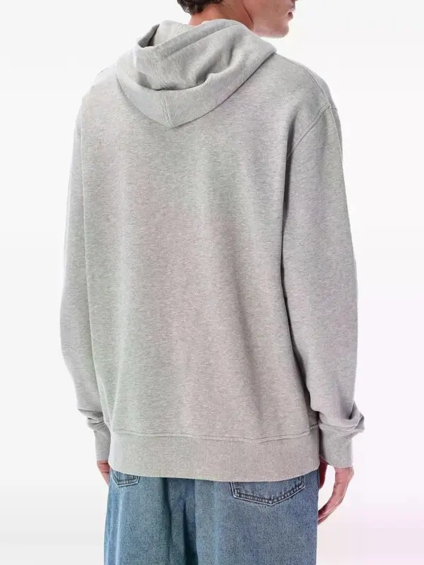 AMI Paris Cotton Hoodie With De Coeur - Grey