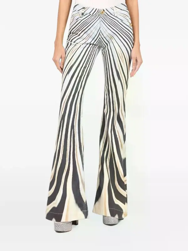 Roberto Cavalli Zebra-print Flared Trousers