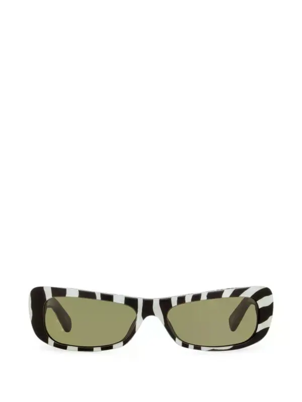 Jacquemus X Linda Farrow Capri Rectangular Sunglasses In Zebra Black
