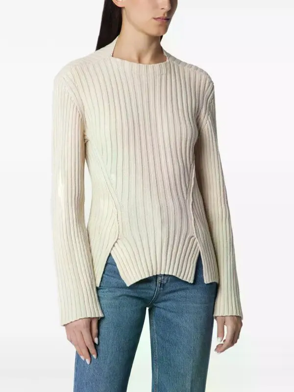 Victoria Beckham Ribbed Side-slit Sweater