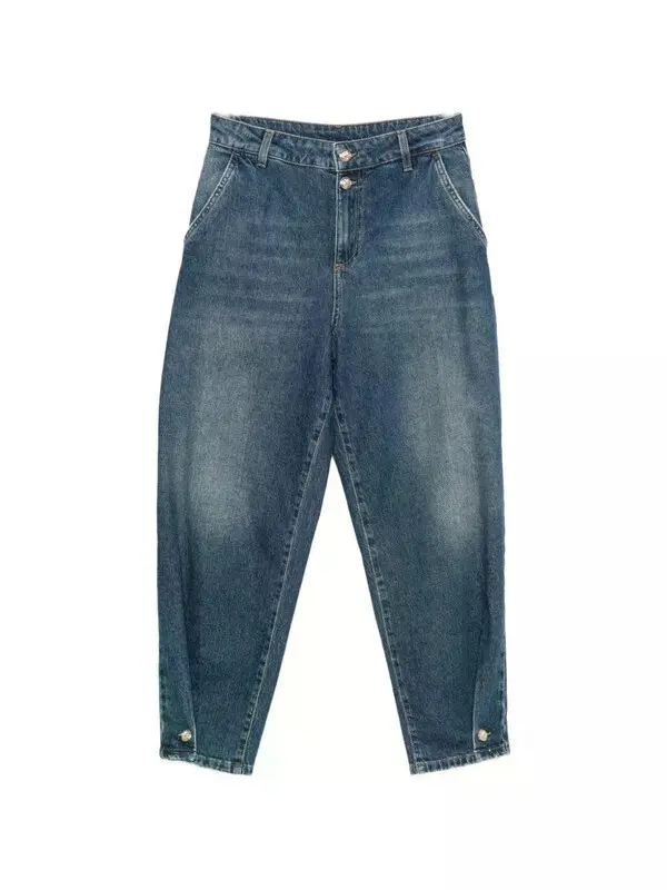Liu Jo Embellished-button Tapered Jeans