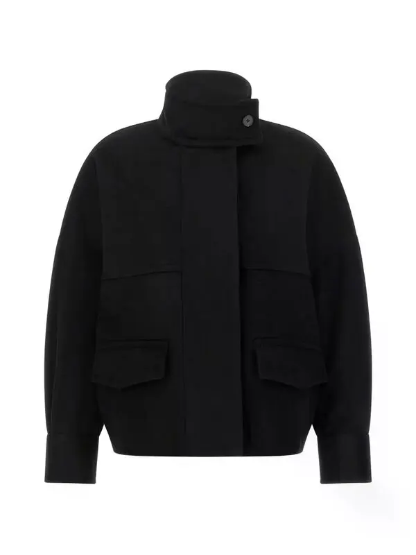 Alberto Biani Loro Piana Wool Bomber Jacket - Black