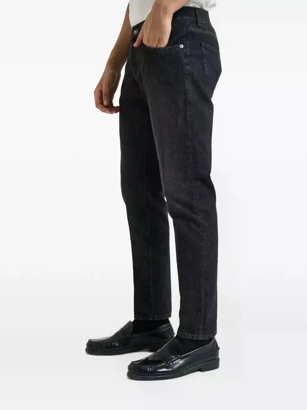 DONDUP Logo Plaque Straight Leg Jeans