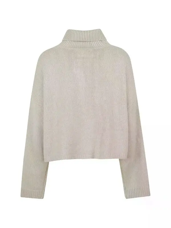 LISA YANG Cathie Roll-neck Cropped Sweater
