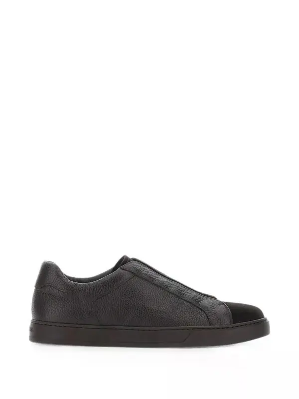 DOUCAL'S Grainy-leather Panelled Sneakers
